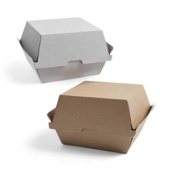 Biodegradable leak-proof White and Kraft Square Burger Boxes